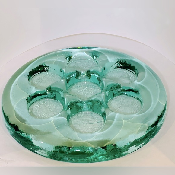 Made in Spain | Accents | Vintage Heavylarge Green Glass Bowl ...
